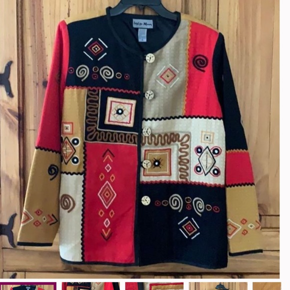 indigo moon | Jackets & Coats | Indigomoon Jacket Redblackxl Patchwork ...